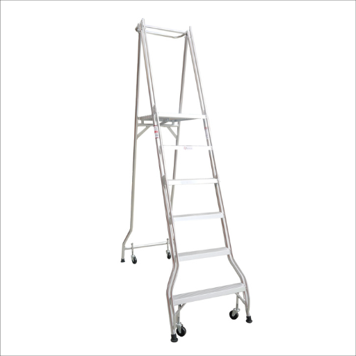 Buy Online 6 Step Checkerplate Platform Ladder 1.69m Australia - OzJack